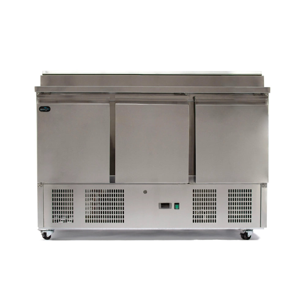 Three Door Refrigerated Counter with Raised Pan Holders -1365mm ...
